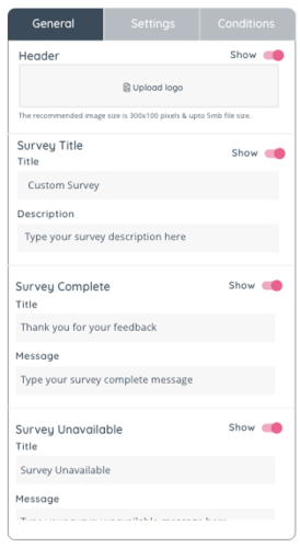 Survey Elements and Settings | Puzzel Help Centre